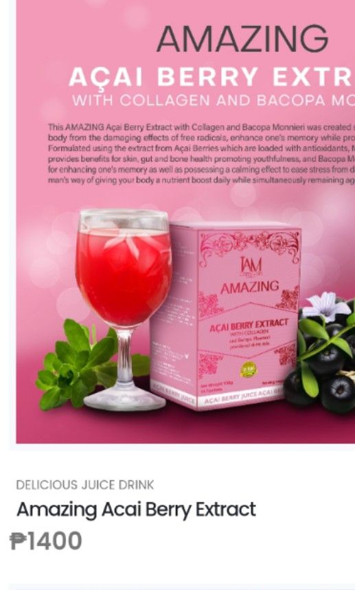 IAmWorldwide Amazing Acai Berry collagen, Health & Nutrition, Health ...