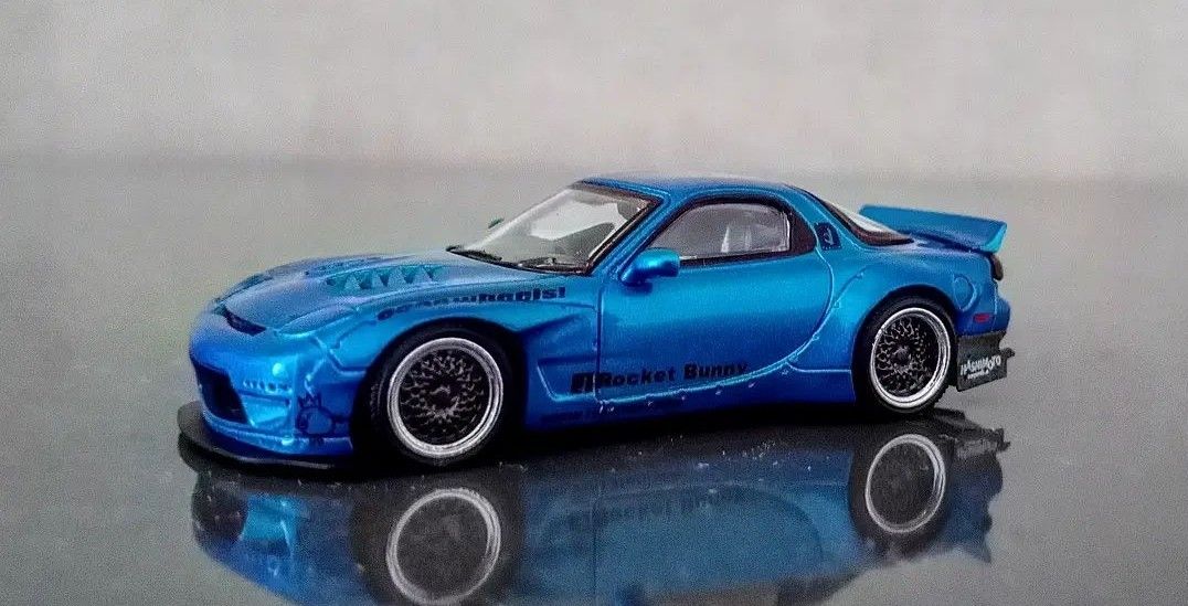 ignition model 1/64 Rocket Bunny RX-7 (FD3S) Blue Metallic - Tarmac Works limited color, Hobbies ...