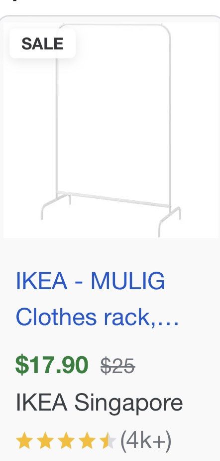 Ikea Mulig clothes rack, Furniture & Home Living, Home Improvement ...