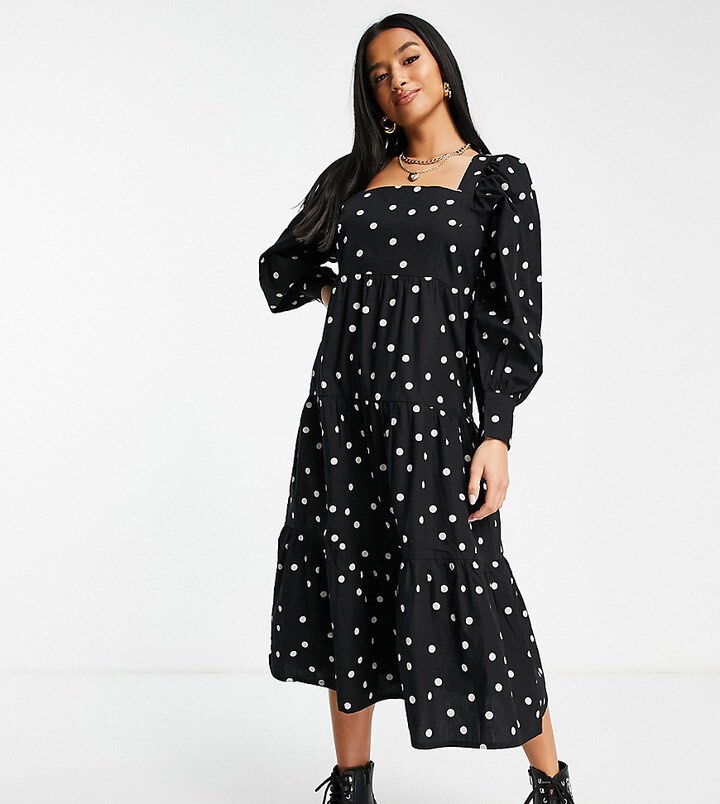 INFLUENCE squareneck tiered dress, Women's Fashion, Dresses & Sets ...