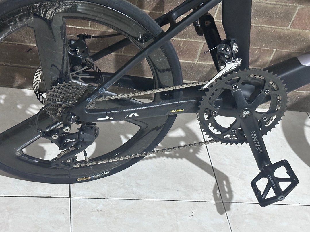 JAVA Cl Carbon Fiber Mini Velo Bike 22sp tri spoke carbon wheels ...