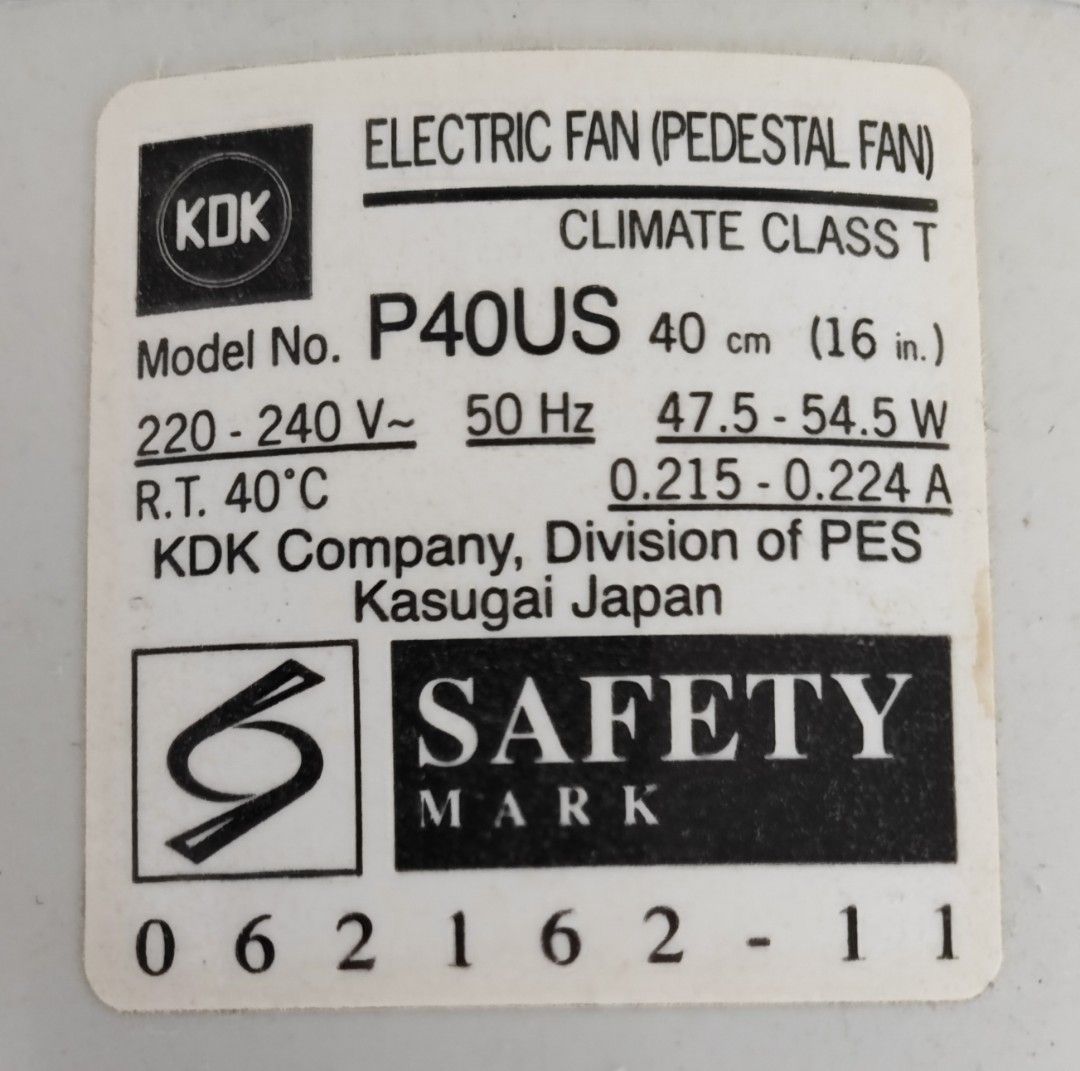 KDK P40US fan, Furniture & Home Living, Lighting & Fans, Fans on Carousell
