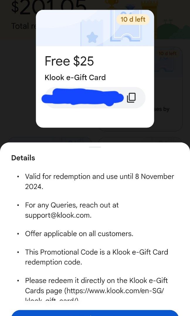 Klook e-gift voucher ($25), Tickets & Vouchers, Vouchers on Carousell