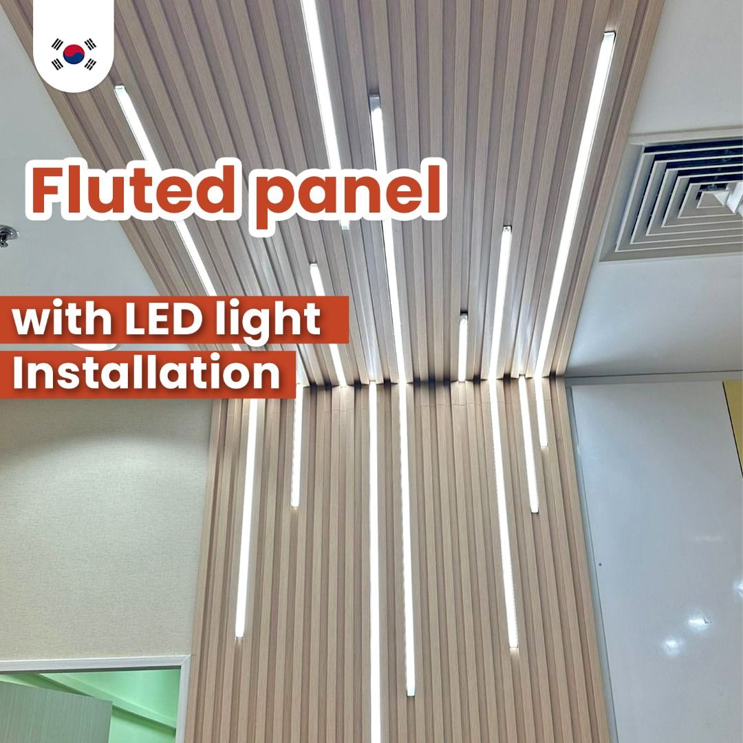 Korea Fluted Panel with LED Light Install / Miga Fluted Panel / Korea ...