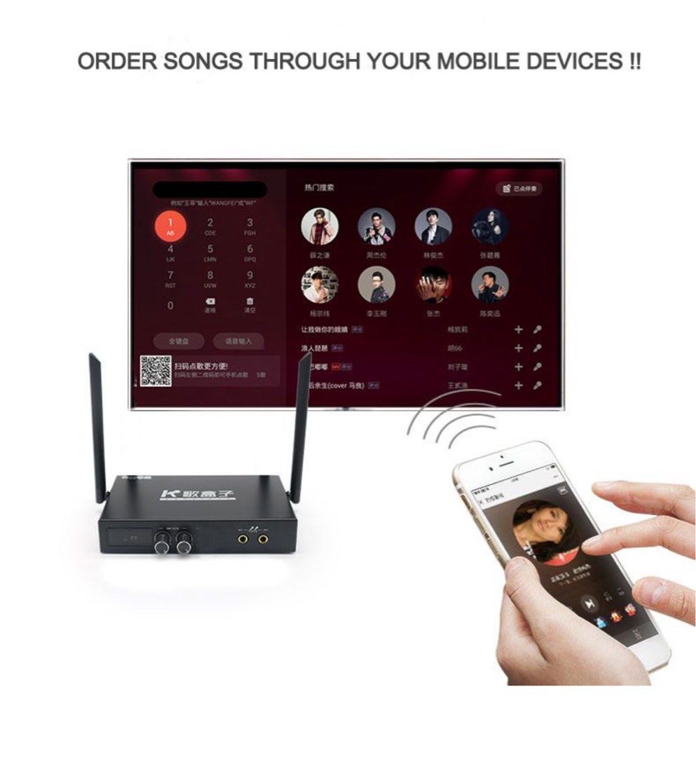 K-SING MAX- Home Karaoke Set * 2 Wireless Microphones with cover*, TV ...
