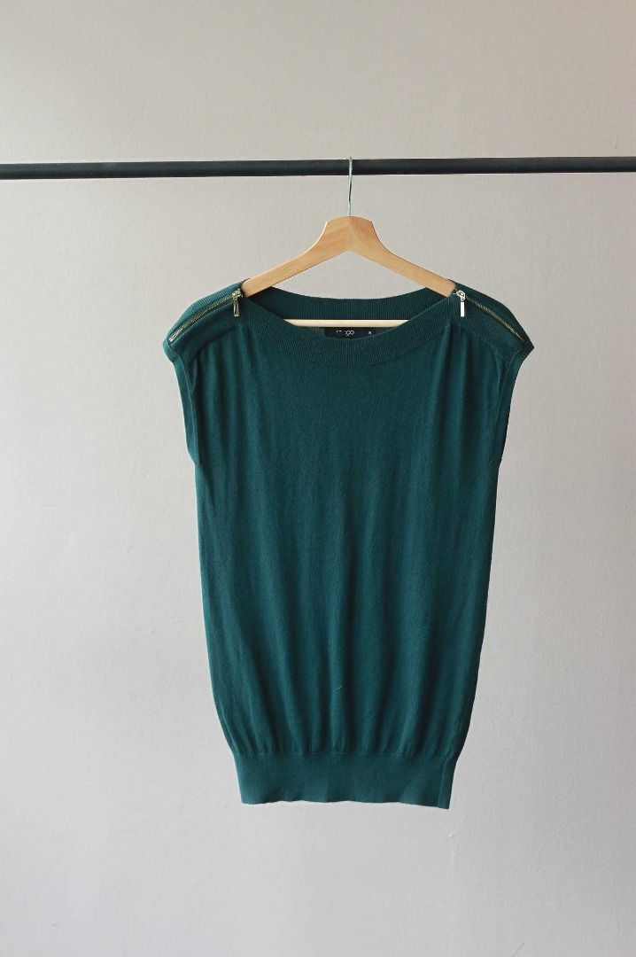 (L) G2000 Boat Neck Cocoon Top with Zip Detail, Women's Fashion, Tops ...