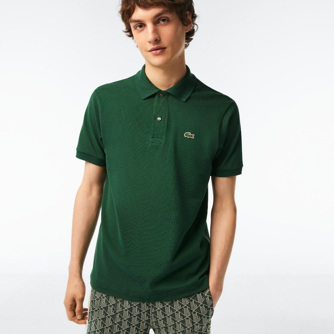 LACOSTE L12. 12 PETIT PIQUE COTTON CLASSIC FIT POLO SHIRT IN GREEN, Men ...