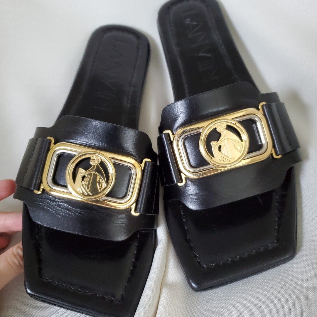 Lanvin Logo Slides, Luxury, Sneakers & Footwear on Carousell