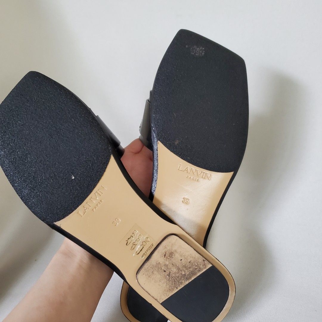 Lanvin Logo Slides, Luxury, Sneakers & Footwear on Carousell