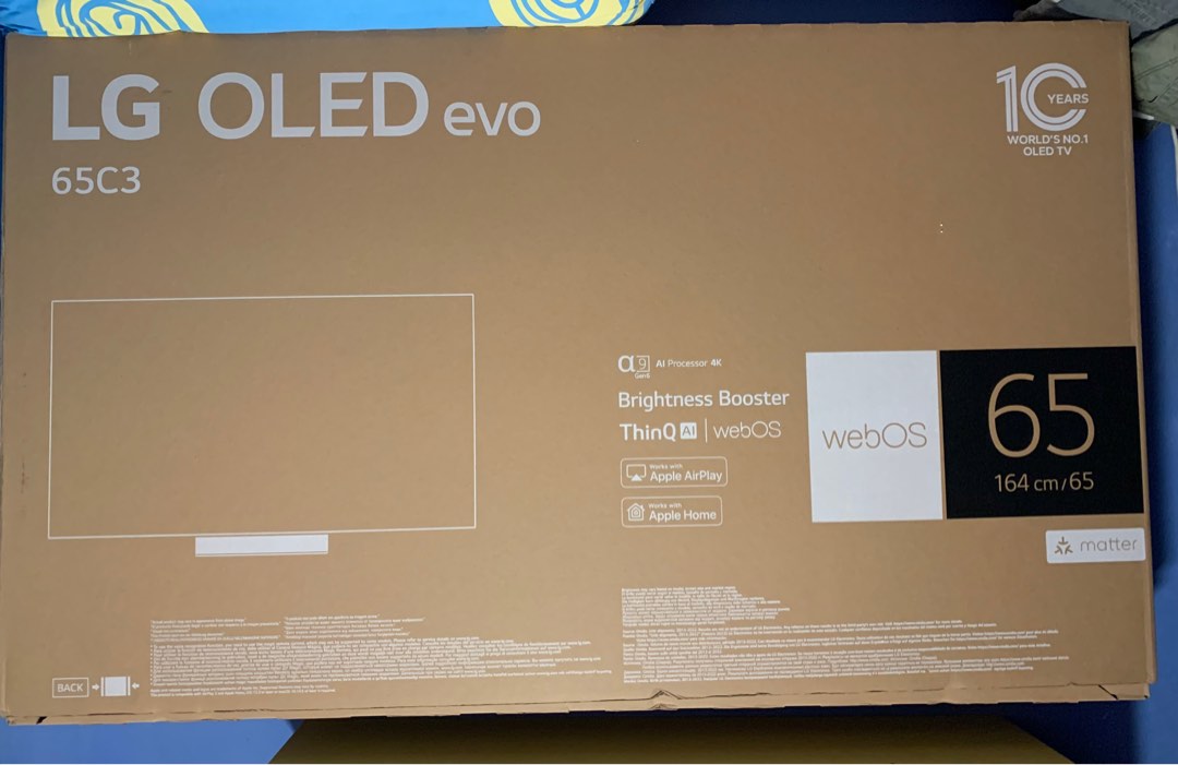 LG 65 inch C3 TV cardboard box, TV & Home Appliances, TV ...