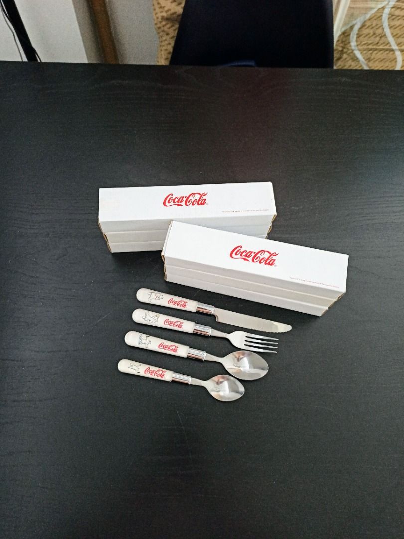 (LIMITED EDITION) 4pc Coke Coca Cola Utensil Set, Furniture & Home ...