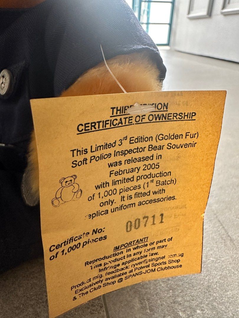 Limited Edition SPF Police Inspector Plush Toy, Hobbies & Toys, Toys ...