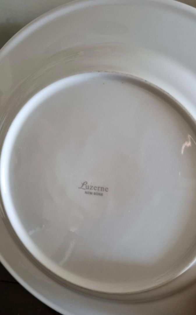 Luzerne - White Ceramic Big Dining Plates, Furniture & Home Living ...