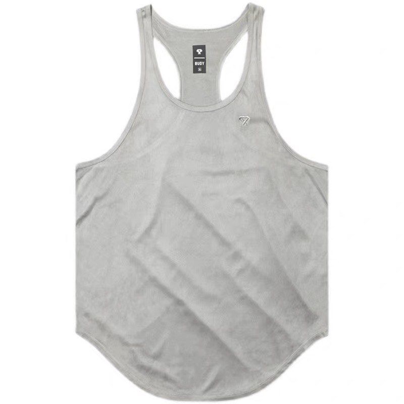 (M) Grey stringer gym singlet workout tank tanktop stringers singlets ...