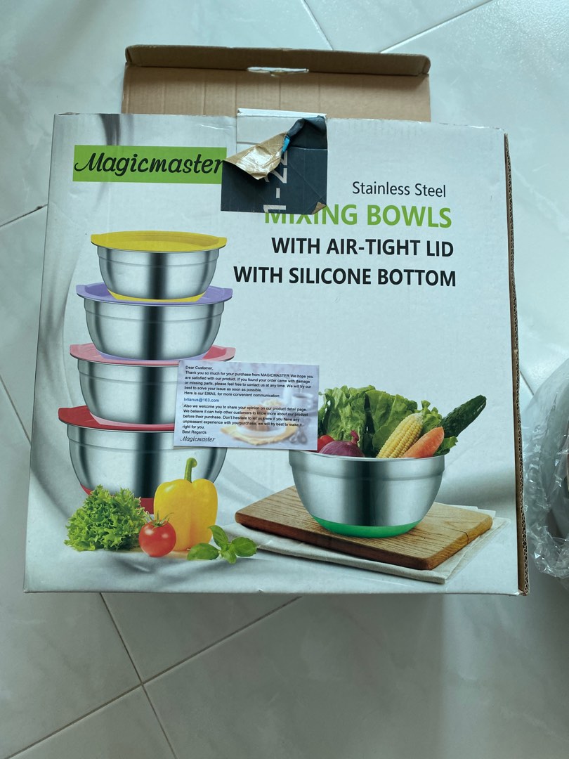 Magic master mixing bowls with air tight lid, Furniture & Home Living ...