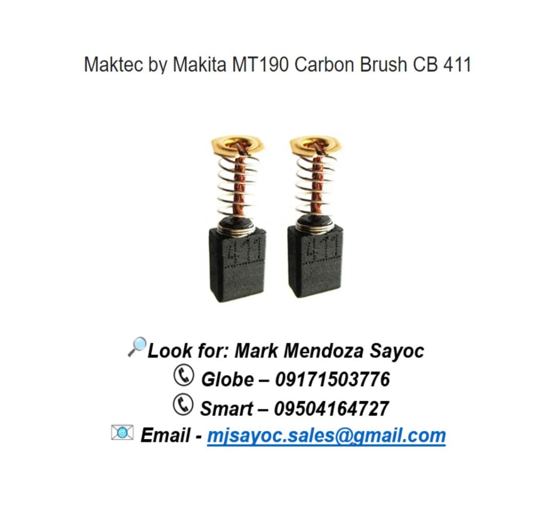 Maktec by Makita MT190 Carbon Brush CB 411 Set of 2, Commercial ...
