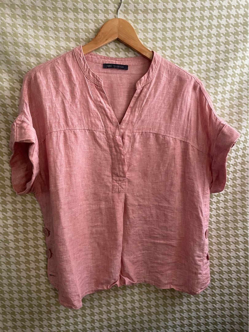 Mark & Spencer Linen Top, Women's Fashion, Tops, Blouses on Carousell