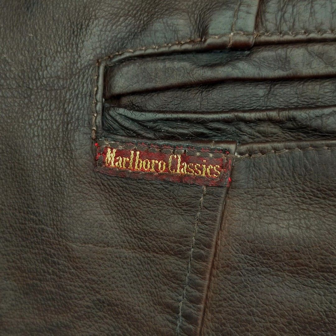 Marlboro Classic Brown Leather Vest, Men's Fashion, Tops & Sets, Vests ...