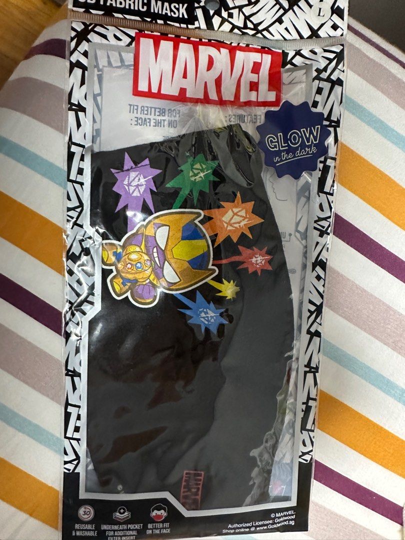 Marvel Face Mask - Thanos Infinity Stones - L Size, Health & Nutrition ...