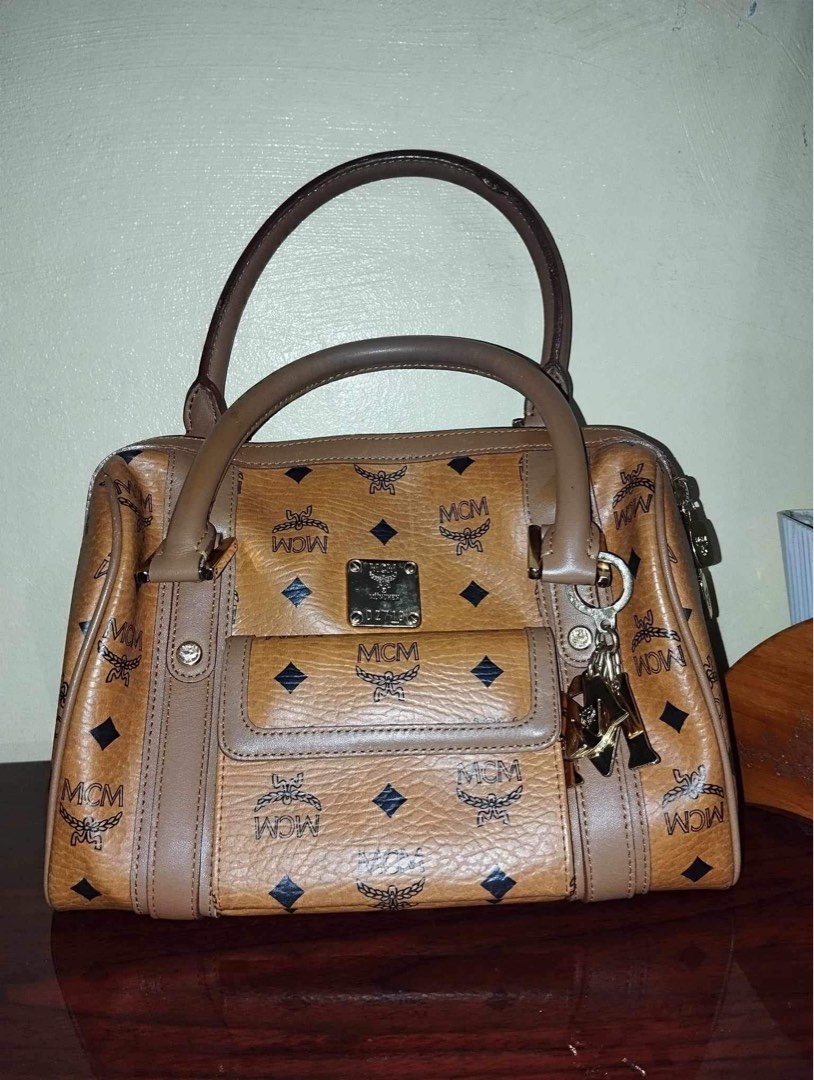 Mcm vintage visetos front pocket small satchel, Luxury, Bags & Wallets ...