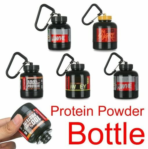 Mini Protein Bottle Keychain Container Whey Supplement 100ml 200ml ...