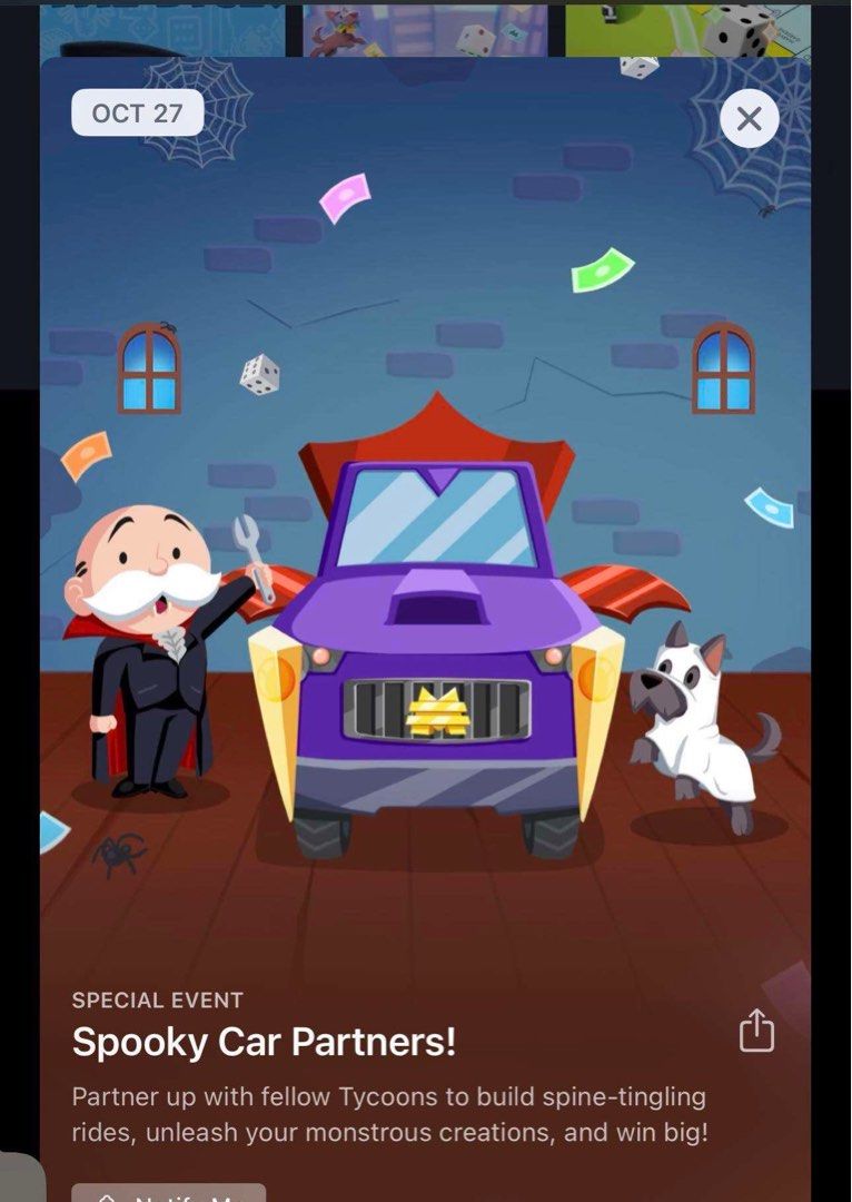 Monopoly go spooky car event, Hobbies & Toys, Toys & Games on Carousell