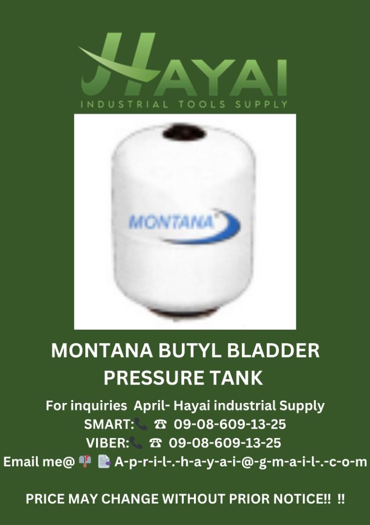 Montana butyl bladder pressure tank, Commercial & Industrial ...