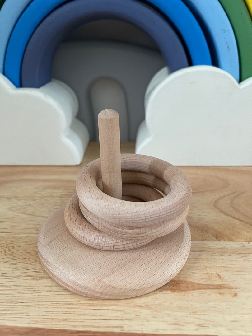 Montessori Stacking Wooden Ring, Babies & Kids, Infant Playtime on ...