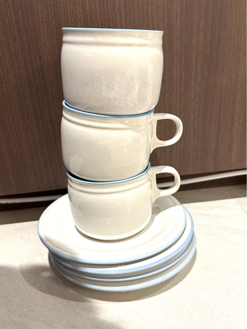 Muslim owned 3 cups and 4 saucers, Furniture & Home Living, Kitchenware ...