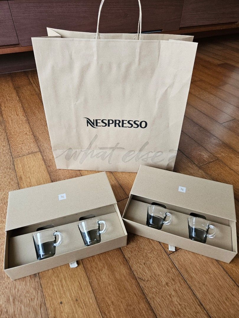 Nespresso 4x Espresso Glass Cups, Furniture & Home Living, Kitchenware ...