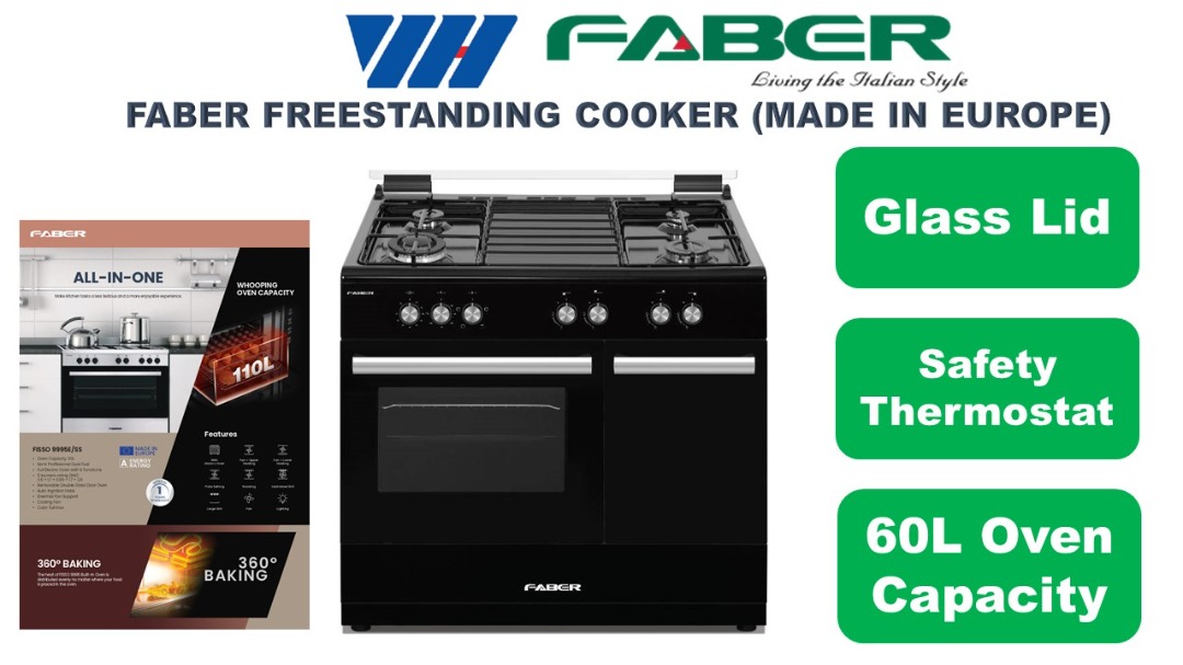 [NEW] Faber Freestanding Cooker with 60L Electric Oven (Made In Europe ...