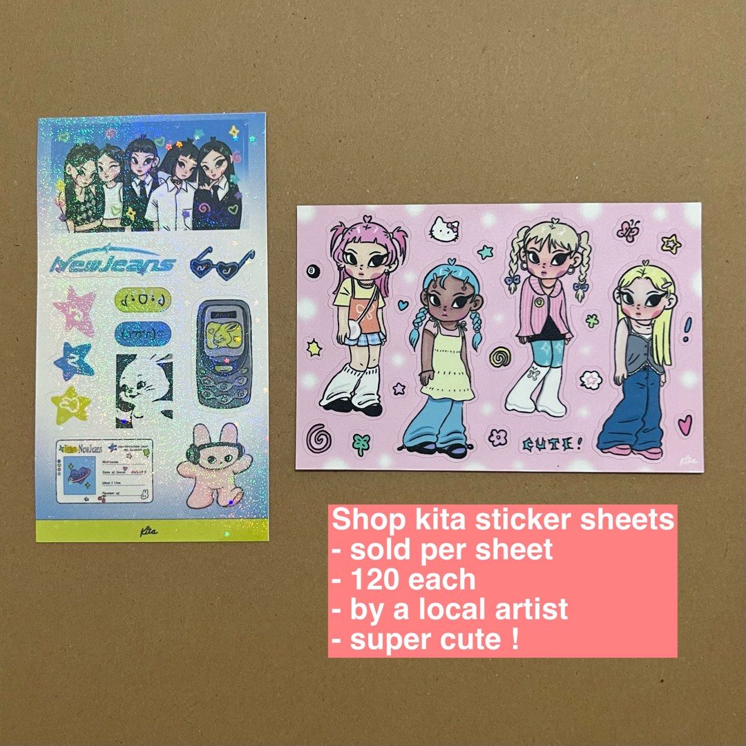 New Jeans sticker sheet, Hobbies & Toys, Stationary & Craft, Art ...