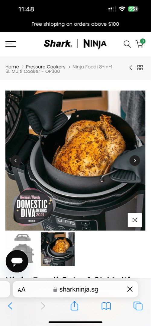 Ninja Foodi 8-In-1 6L Multi Cooker - OP300, TV & Home Appliances, Kitchen Appliances, Cookers on ...