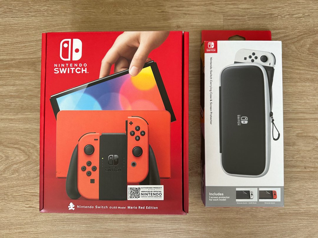 Nintendo Switch Oled: Mario Red Edition, Video Gaming, Video Game ...