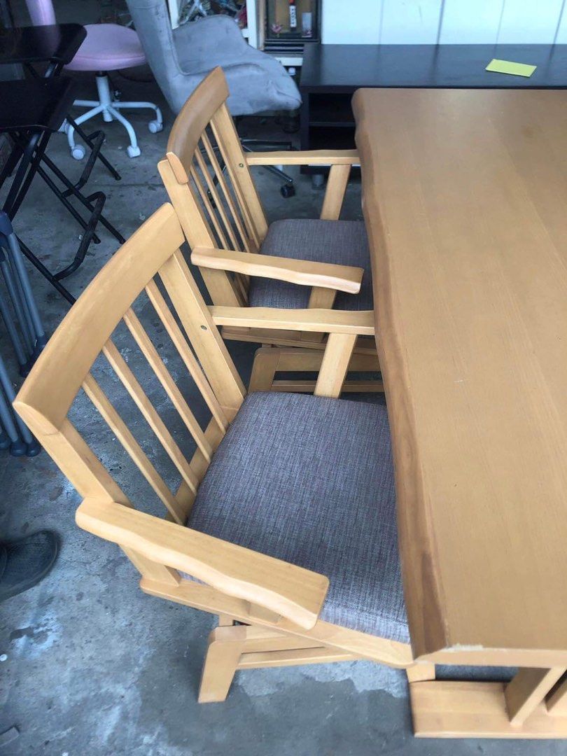 Nitori dining set ( table, bench& 2 chairs, Furniture & Home Living ...