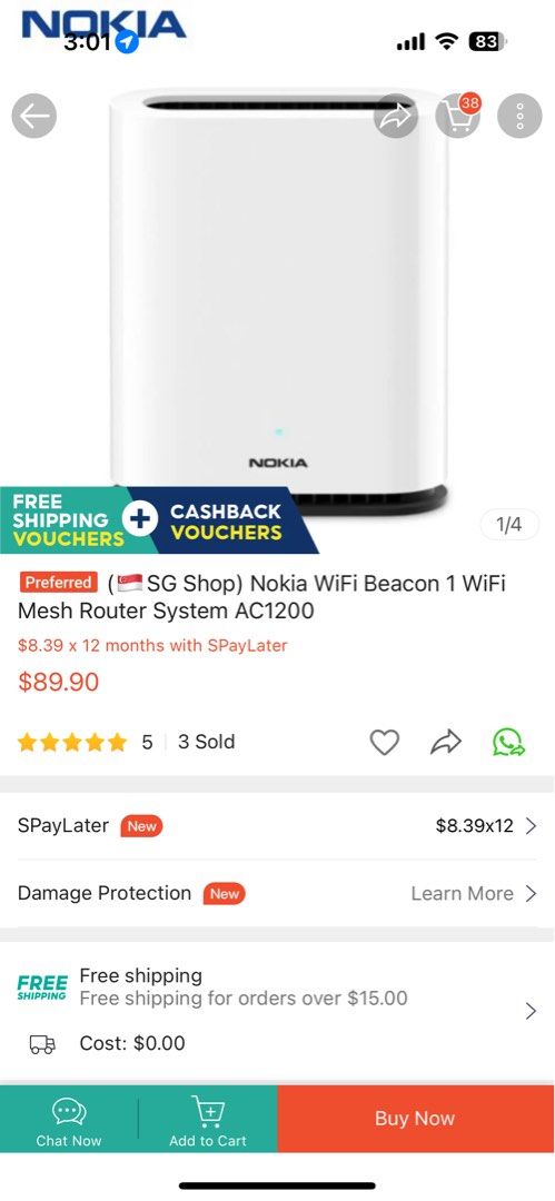 Nokia WiFi Beacon 1 WiFi Mesh Router System AC1200, Computers & Tech ...