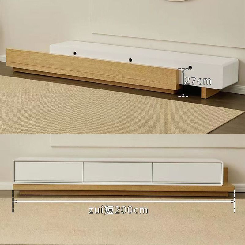 Nordic floor-standing TV cabinet coffee table combination retractable ...