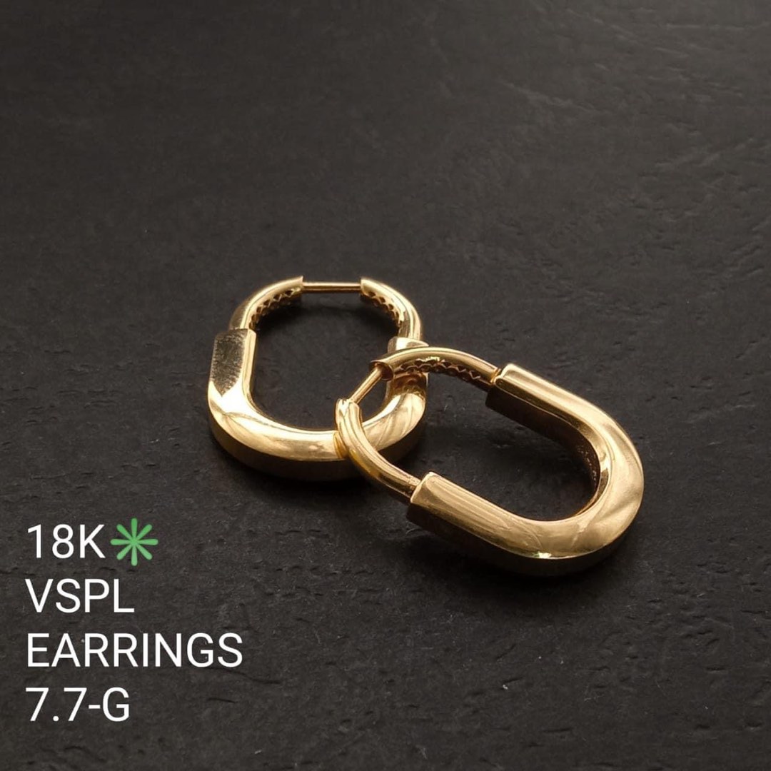 Oblong English Lock Earrings, Women's Fashion, Jewelry & Organizers ...