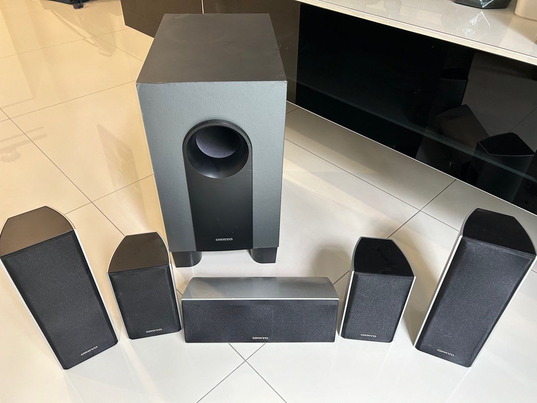Onkyo home theather speaker & woofer set, Audio, Soundbars, Speakers ...