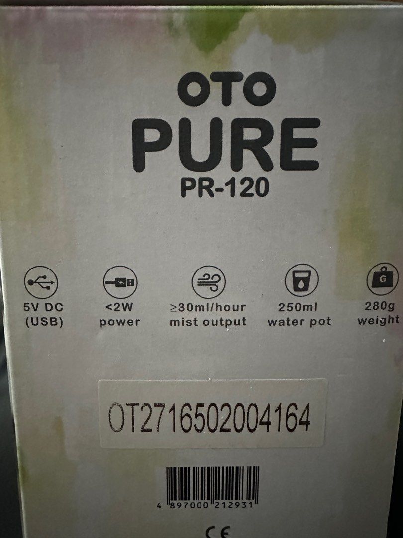 Oto Pure PR 120 humidifier, TV & Home Appliances, Air Purifiers & Dehumidifiers on Carousell