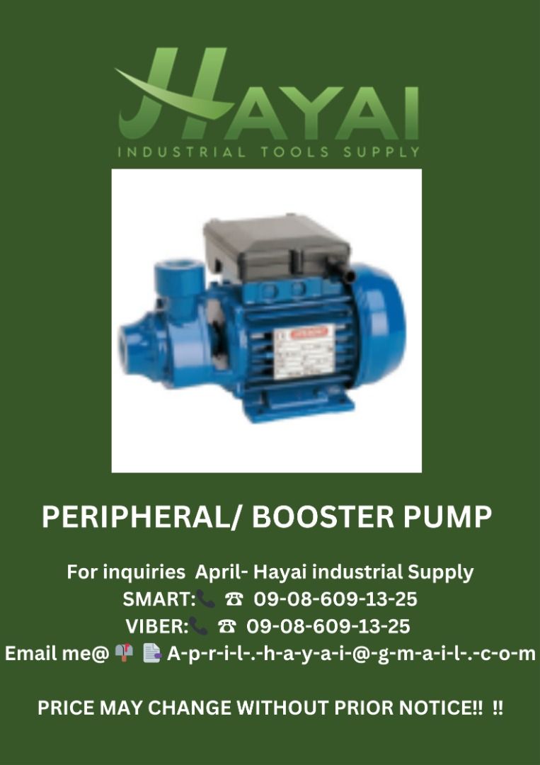 Peripheral/ booster pump, Commercial & Industrial, Construction Tools ...