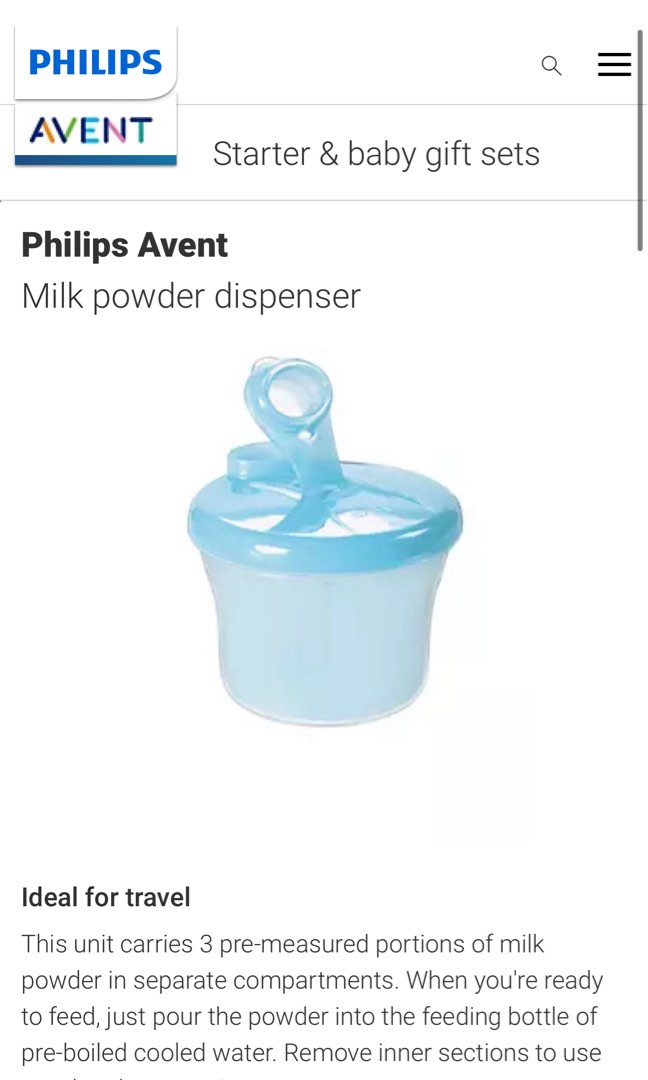 Philips Avent Milk Powder Dispenser, Babies & Kids, Nursing & Feeding ...