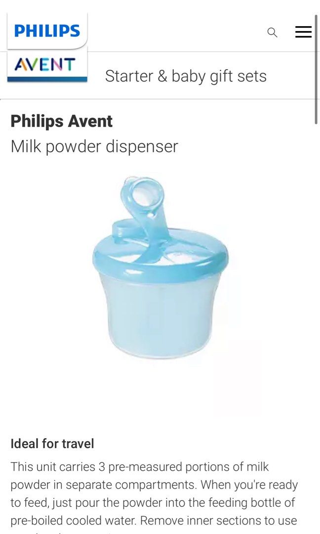 Philips Avent Milk Powder Dispenser, Babies & Kids, Nursing & Feeding ...
