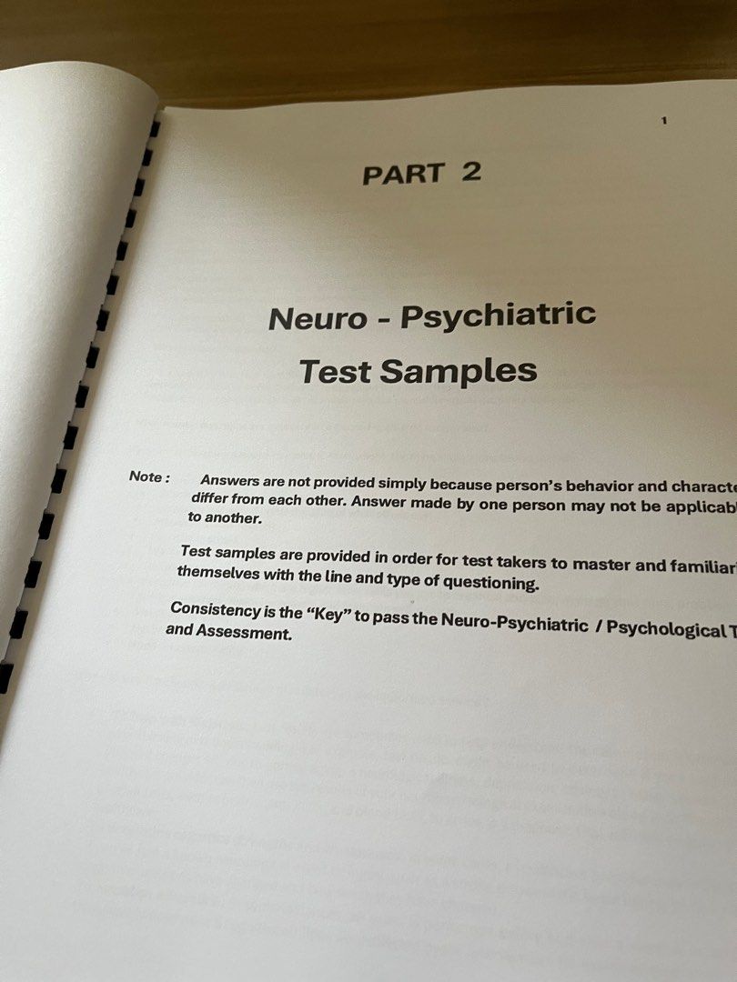 PMA entrance exam Reviewer with Neuro Psychiatric Test Sample, Hobbies ...