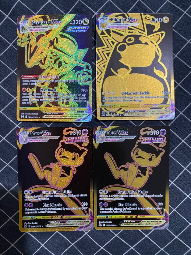 Pokemon VMAX TG Secret Rare Cards - Pikachu, Rayquaza & Mew, Hobbies ...