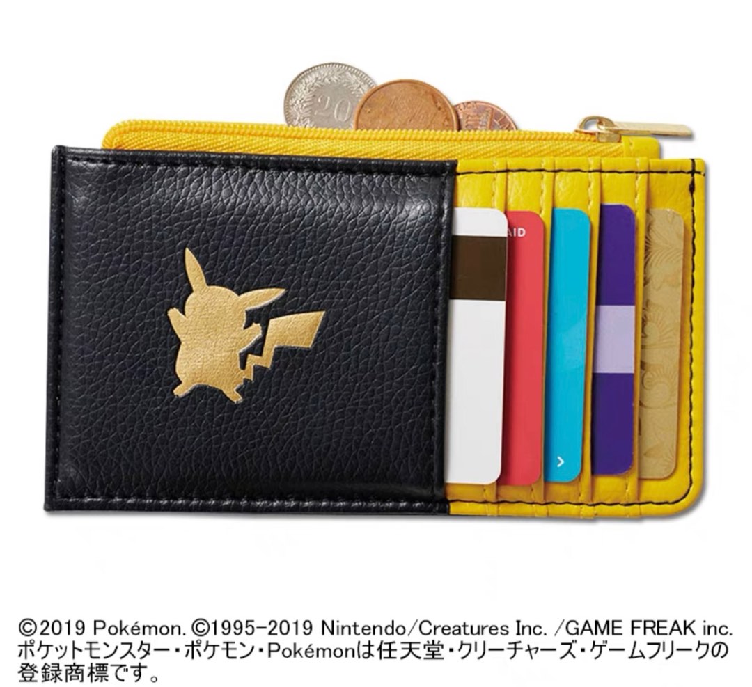 Pokemon Pikachu Wallet card holder 日本雜誌袋附送 日版比加超銀包 散子包, 名牌, 手袋及銀包 ...
