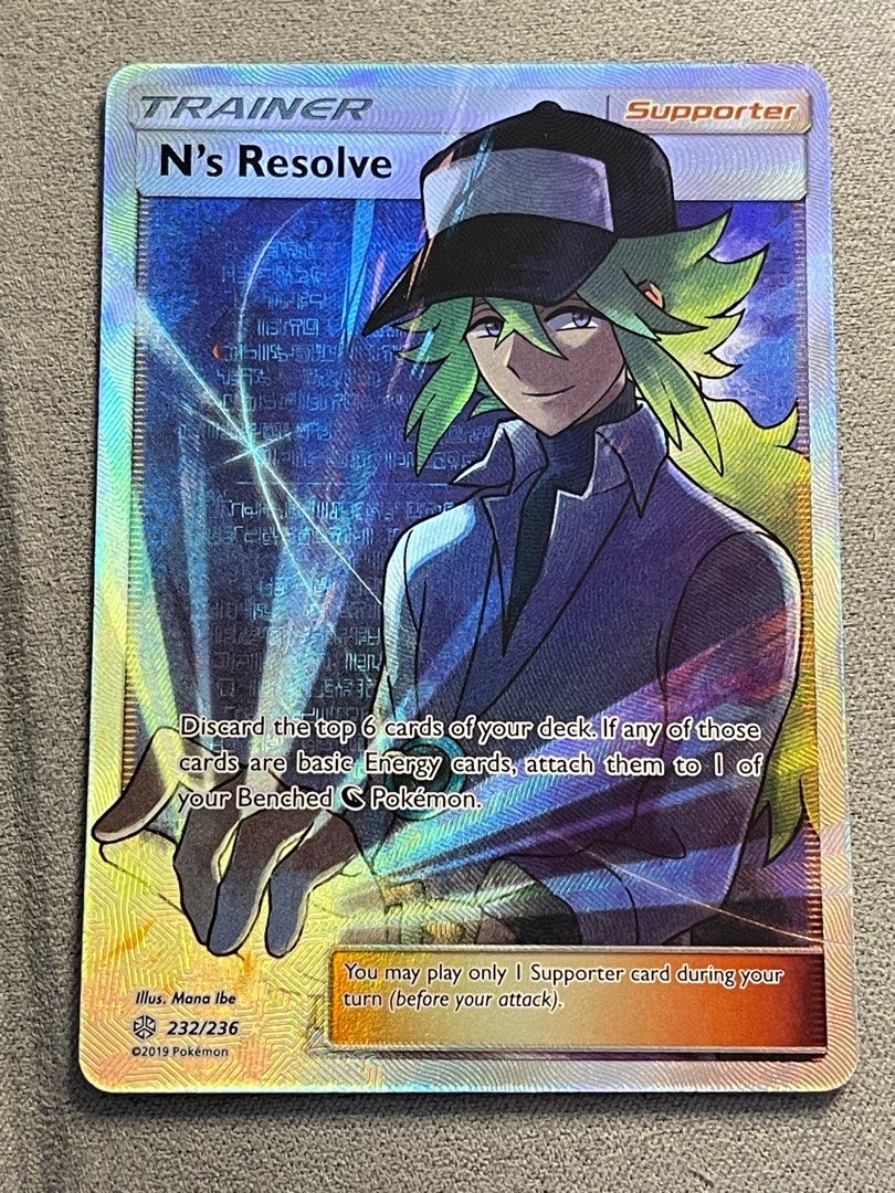 Pokemon cosmic eclipse , N resolve Full art trainer, Hobbies & Toys ...