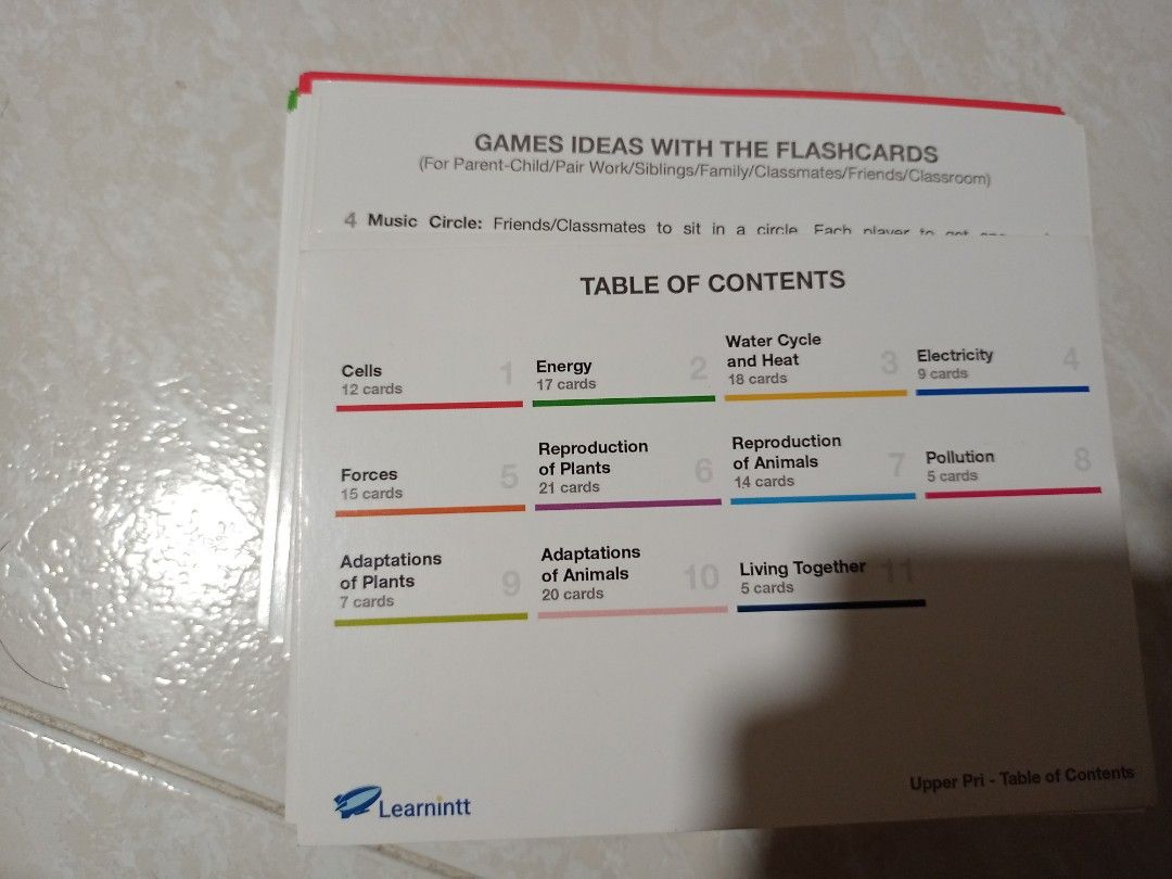 Psle upper primaryscience flash cards, Everything Else on Carousell