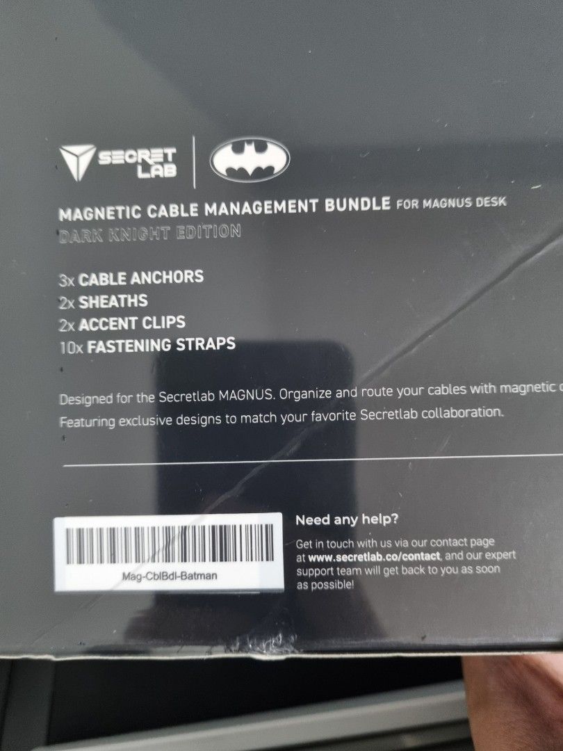 Secretlab Batman Cable Management Bundle, Computers & Tech, Parts ...