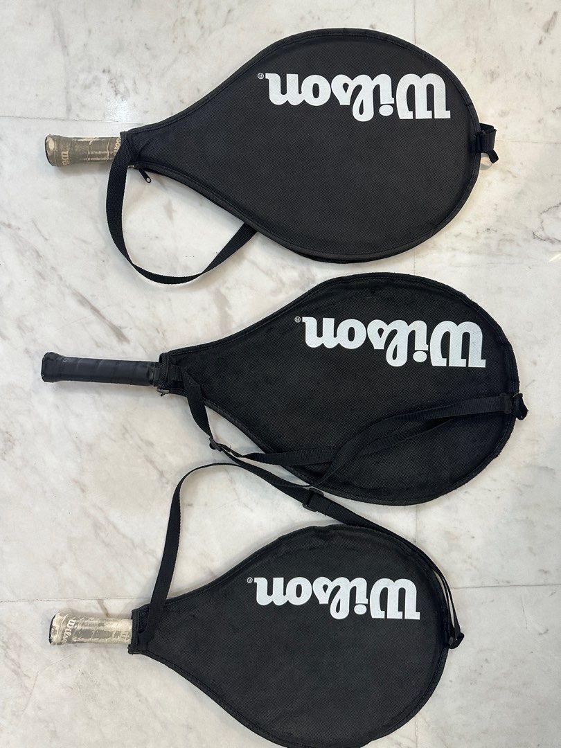 set of 3 x Wilson kids tennis rackets w covers (inc straps), Sports ...